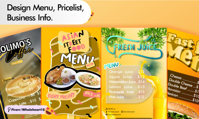 Design modern and professional restaurant menu design by Wholeheart18 ...