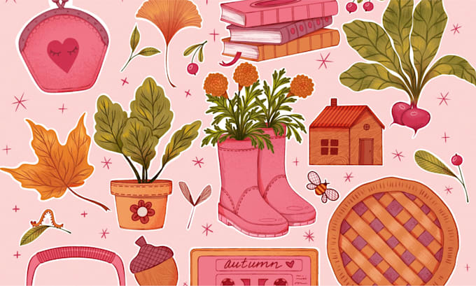 Draw cute cozy character, doodle,sticker,tattoo illustration by ...