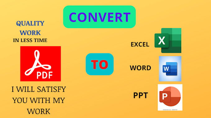 Convert pdf to excel, word, and ppt, also data entry in less time and ...