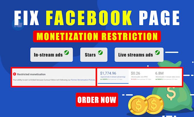 Fix facebook page monetization restriction by Mahadi61 | Fiverr