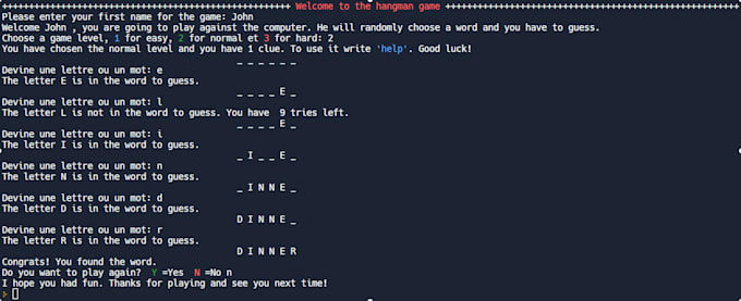 Create a simple terminal based game with python by Sudo_techs | Fiverr