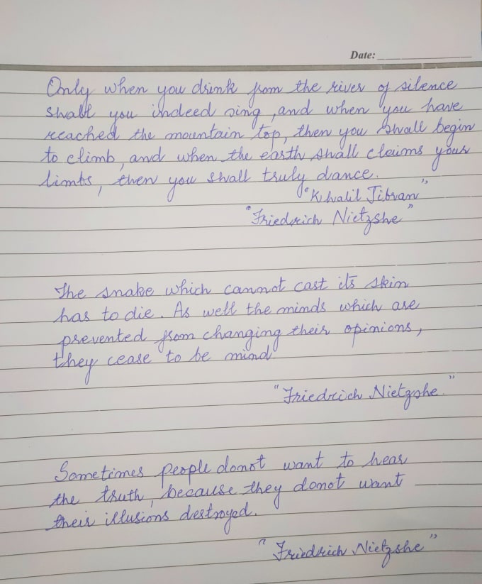 Hand write your notes, assignments, letters in my unique and neat ... Hand write your notes, assignments, letters in my unique and neat ...