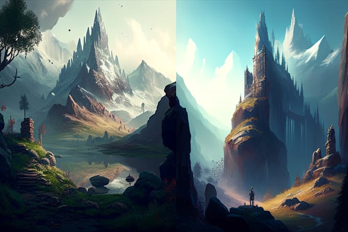 Create 2d environment design concept art illustration by Maroodesigns ...