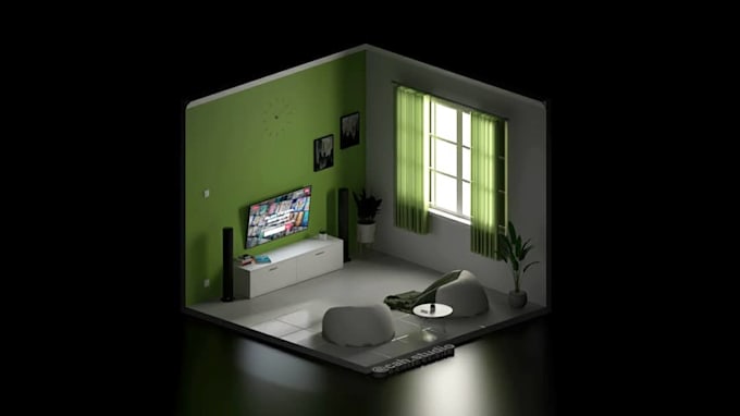 Create 3d interior isometric and rendering by Mahar_dika | Fiverr