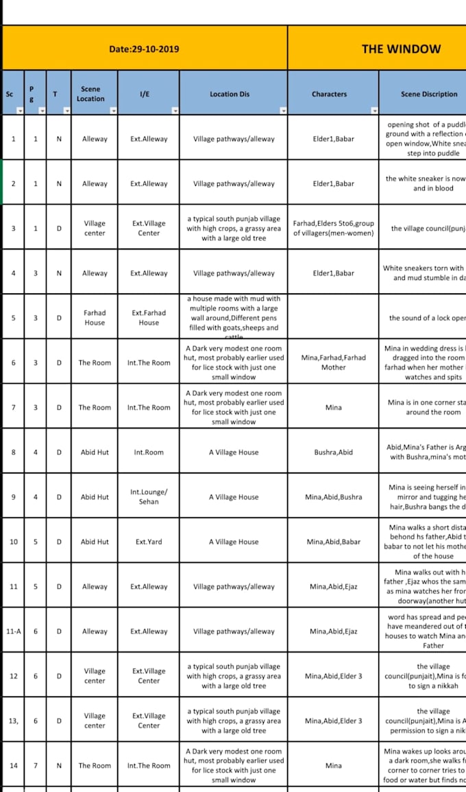 Provide a detailed script breakdown for you by Abbashaider | Fiverr