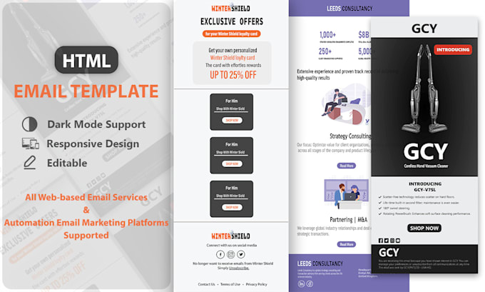 Design responsive html email template by Ashensenarathne | Fiverr