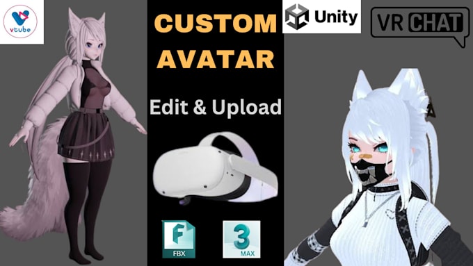 Create custom vrchat avatar vtubing model furry vrc character vroid game fanart by ...
