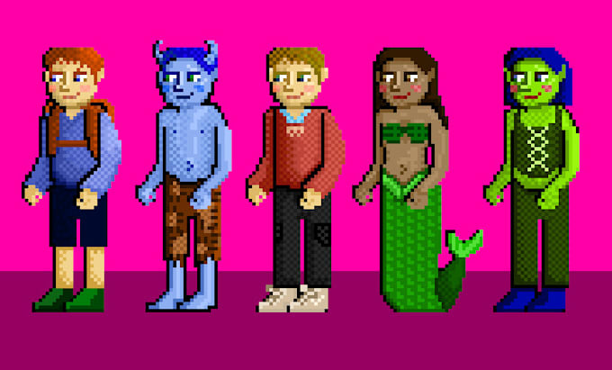 Create cute fun custom pixel characters and art by Lucycharlotteg | Fiverr