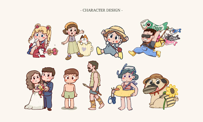 Create lively character design by Bemine_toey | Fiverr