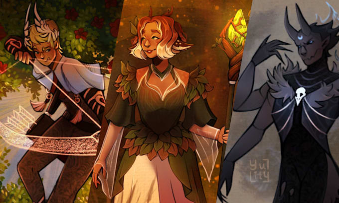 Draw your character illustration, fantasy, dnd, rpg, oc art by Yullity ...