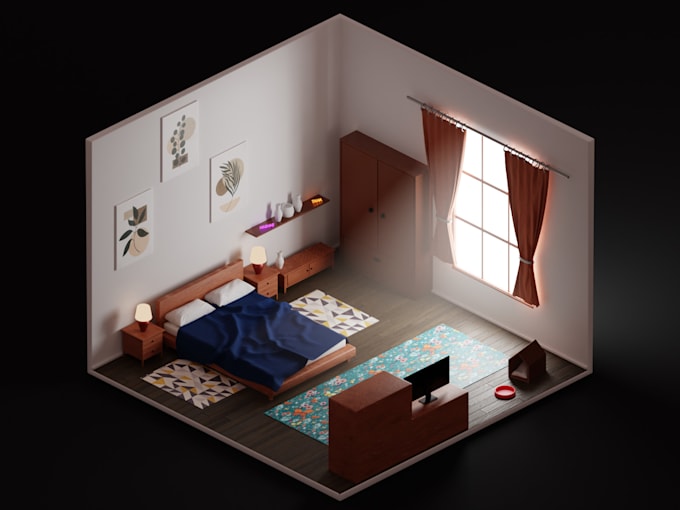 Make 3d interior isometric design for your room with render by Kaydo_1 ...