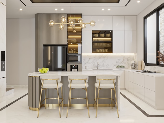 Do interior design and ultra realistic render for kitchen by ...