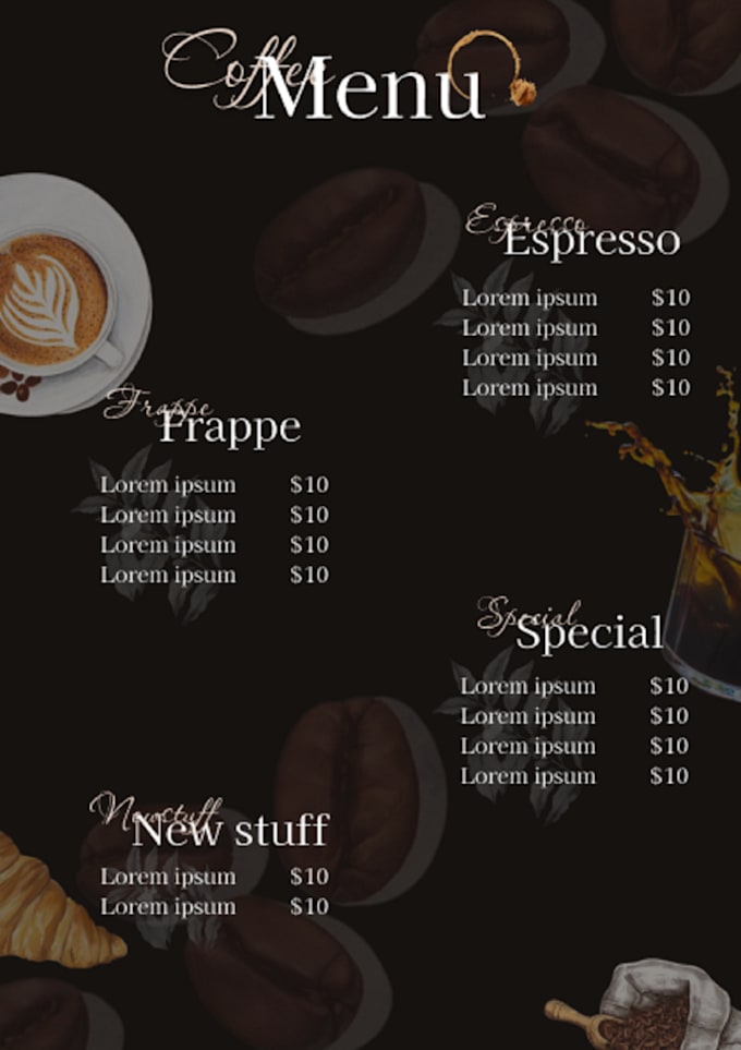 Do whatever design you want for your dream menu by Raellyni | Fiverr