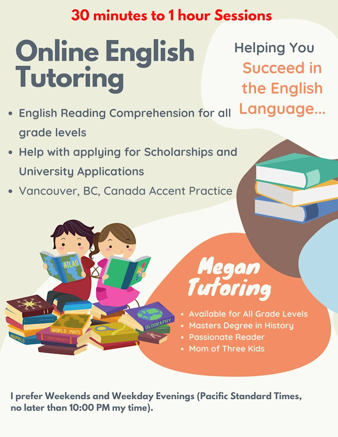 Tutor english and teach reading comp for all grade levels by ...
