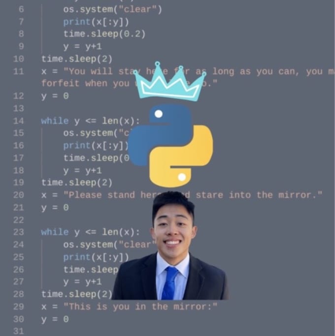 Write simple python code for projects by Kingryan824 | Fiverr Write simple python code for projects by Kingryan824 | Fiverr