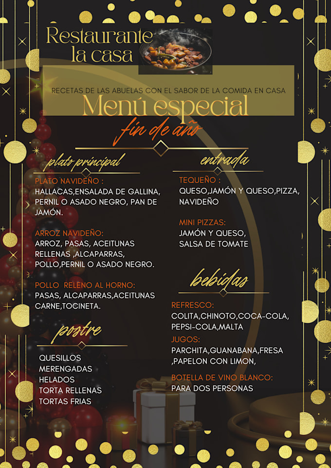 Design your impressive menu for any occasion by Maryhe77 | Fiverr
