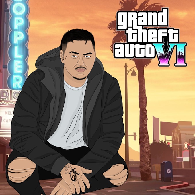 Turn you into a gta6 loading screen on procreate by Luiarts_ | Fiverr