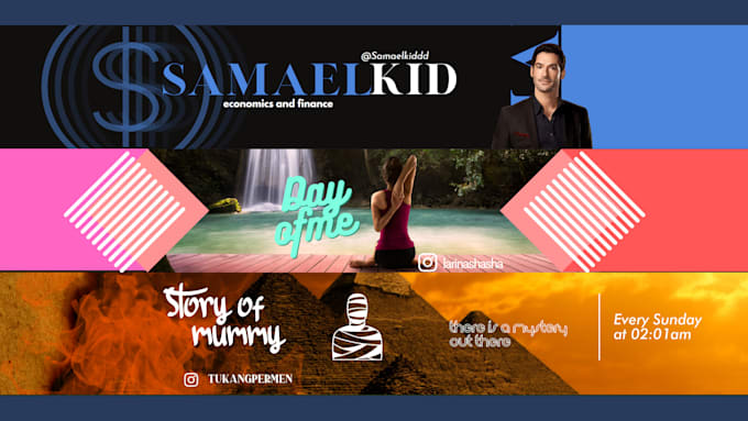 Design a simple youtube channel banner art by Haruhiza | Fiverr