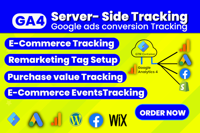 Setup ga4 server side tracking, ga4 ecommerce tracking, ads conversion tracking by Fixgmc_4u ...