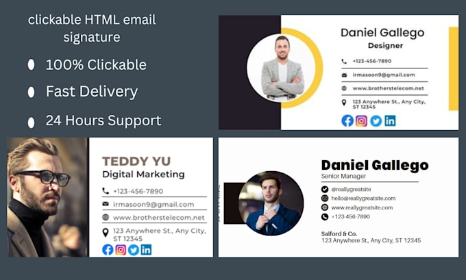 Create professional html email signature by Marketers007 | Fiverr