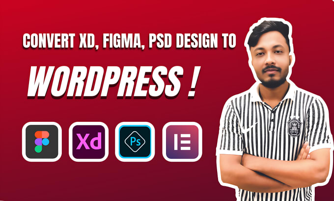Copy, convert xd, ai, psd, figma to wordpress website design using elementor pro by Youraahan ...