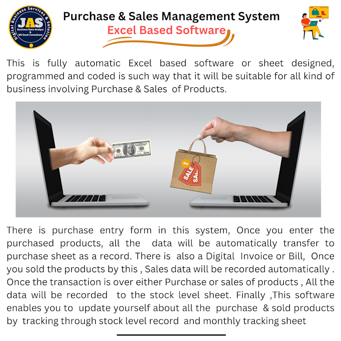 Develop a software in ms excel for purchase and sales business by ...