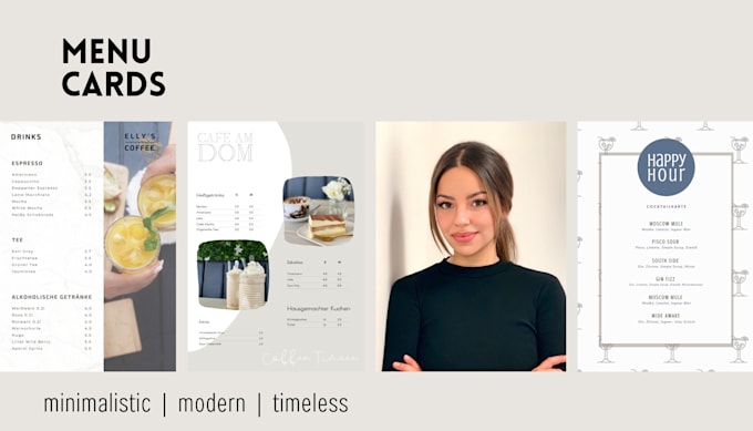 Design modern restaurant and coffee menu cards by Vera_la16 | Fiverr