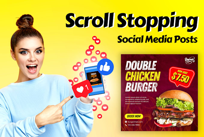 Design uniquely creative social media posts, ads and popping artworks ...