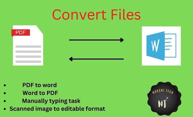 Do pdf to word typing task and convert scanned files to word by Nokshi ...