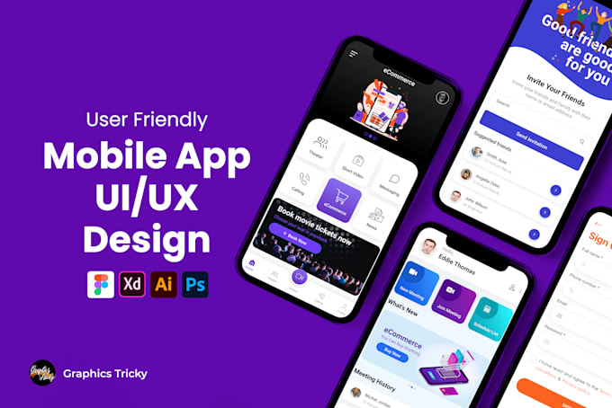 Design professional user friendly mobile app design by Graphicstricky | Fiverr