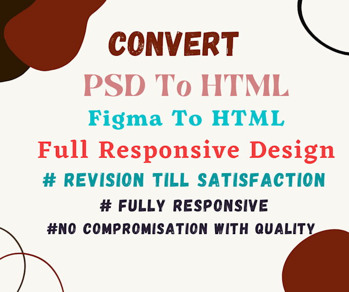 Convert your psd to html, figma to html, web template to website design by Amir_rakib | Fiverr