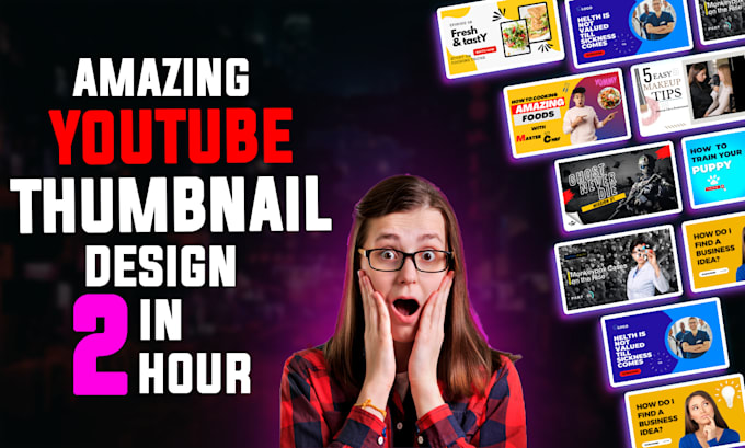 Create amazing attractive youtube thumbnails design in 2 hour by ...