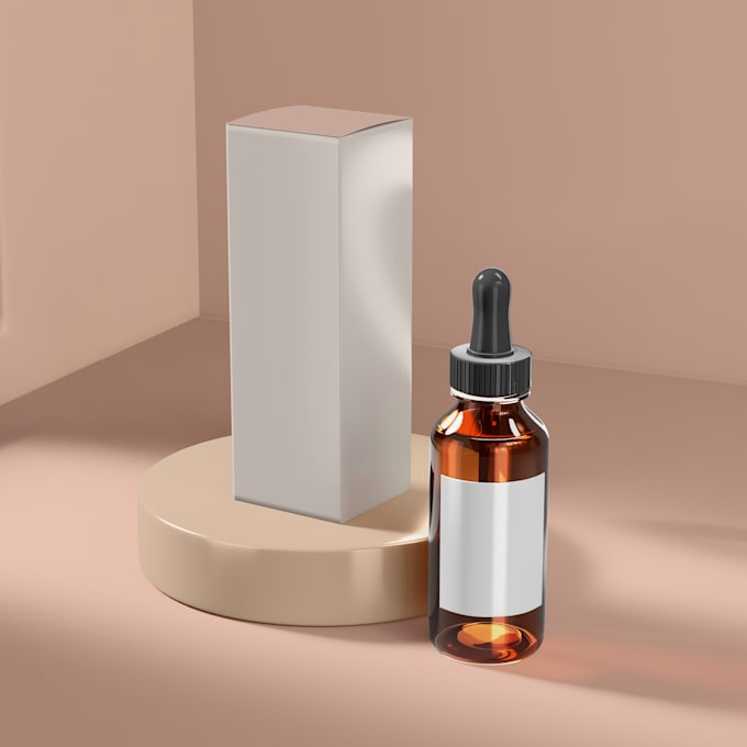 Do 3d mockup oil of bottle and box design by Lidowr | Fiverr