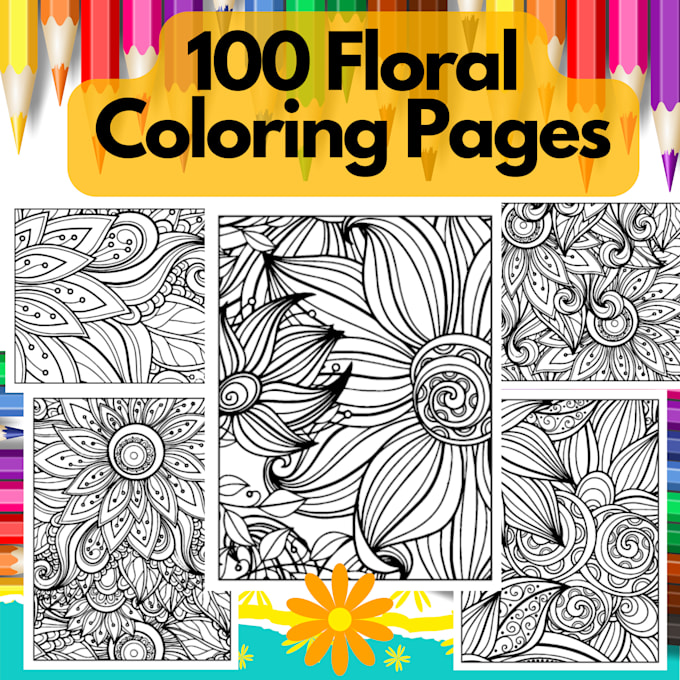 Send you 600 floral and motivational quote coloring pages by ...