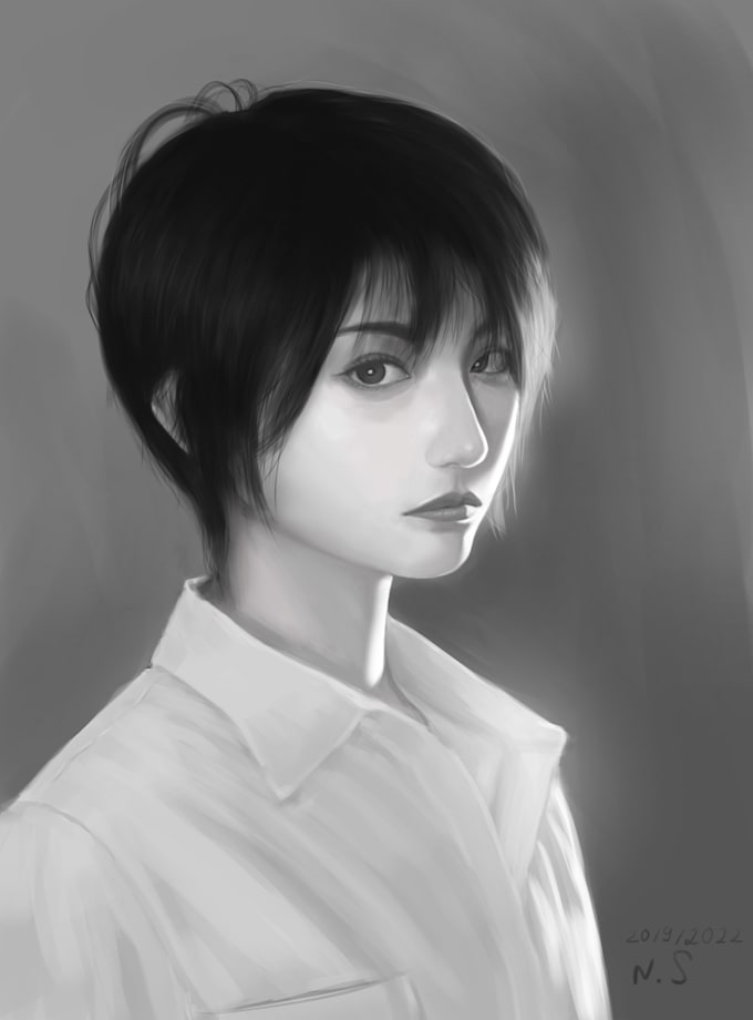 Draw digital realistic and semi realistic portrait by Sangnguyen97vn ...