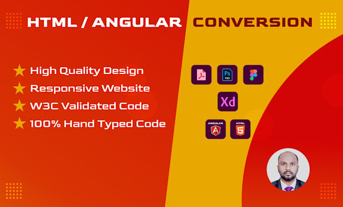 Do conversion of any design into html or angular format by Anildivakaran | Fiverr