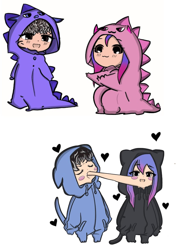 Draw A Cute Chibi Couple By Soniaronunes Fiverr 