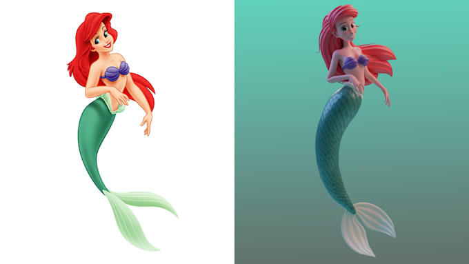 Turn 2d concept into a simple 3d character by Ali_art4u | Fiverr