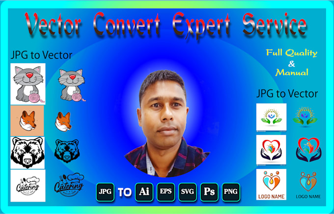 Logo, jpg image, convert to vector, manual expert service by Logoshamim ...