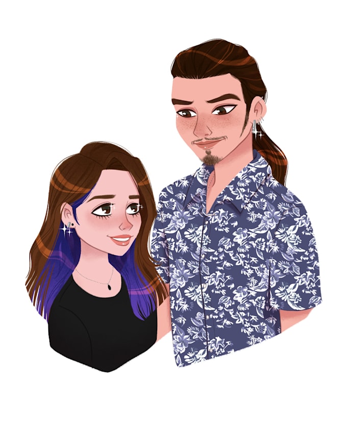 Draw your digital characters in my art style by Stellariumart | Fiverr