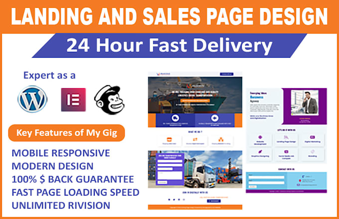 Create modern and responsive squeeze or landing page design by Rampj_web | Fiverr
