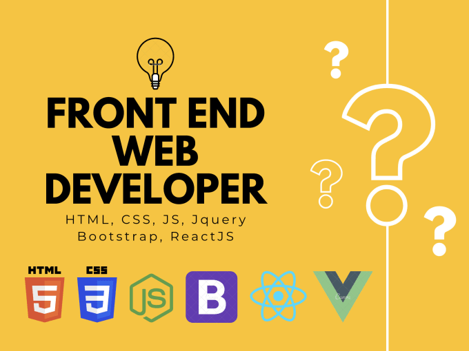 Be Frontend Web Developer Using Html Css Bootstrap Javascript And React Js By Rayyanweb Fiverr