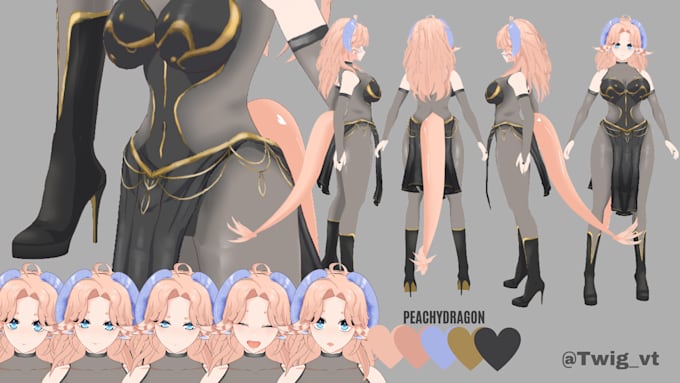 Make a vroid vtuber model for you poc friendly by Mushroombe | Fiverr