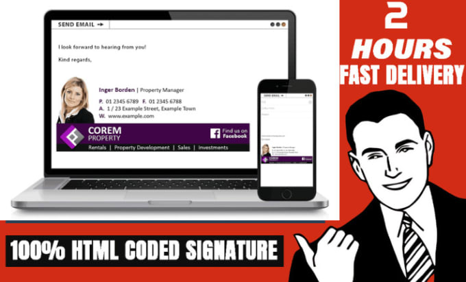 Make html email signature, clickable html email signature by Webgarage1 ...