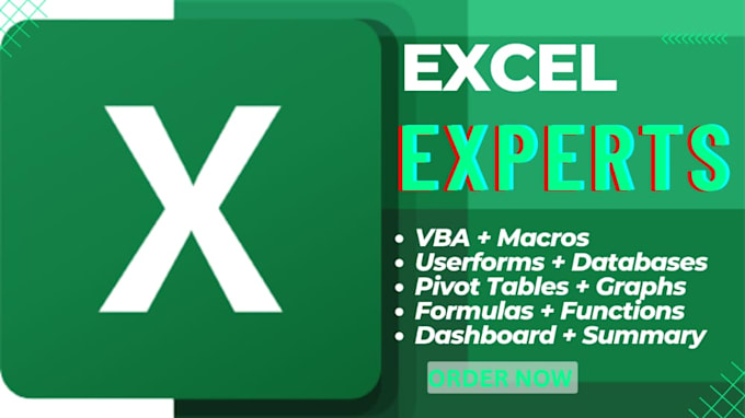 Create excel formulas, vba, macros, spreadsheet by Ali45787 | Fiverr