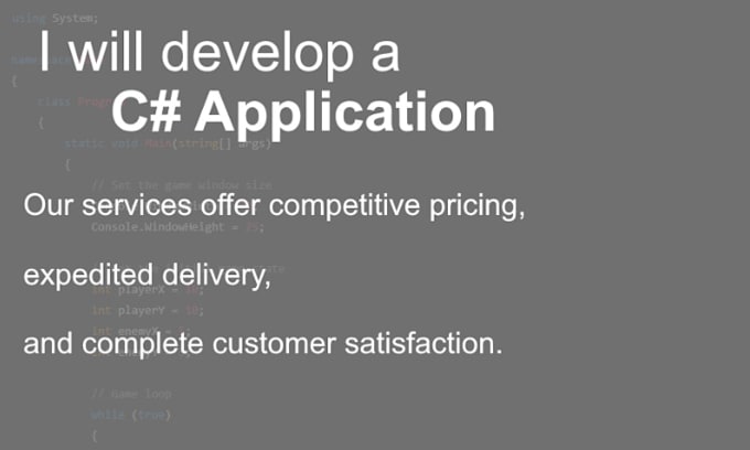 Write code in c sharp by Tudor_filip | Fiverr Write code in c sharp by Tudor_filip | Fiverr