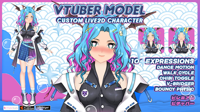 Draw professional live2d models rigged for vtuber models streamer by ...