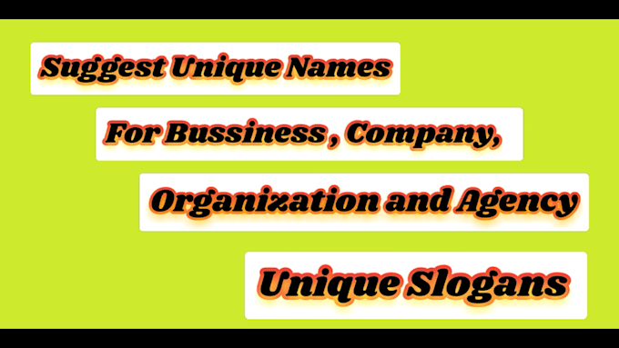 Suggest 10 unique names for your business, brand or company by Noon ...
