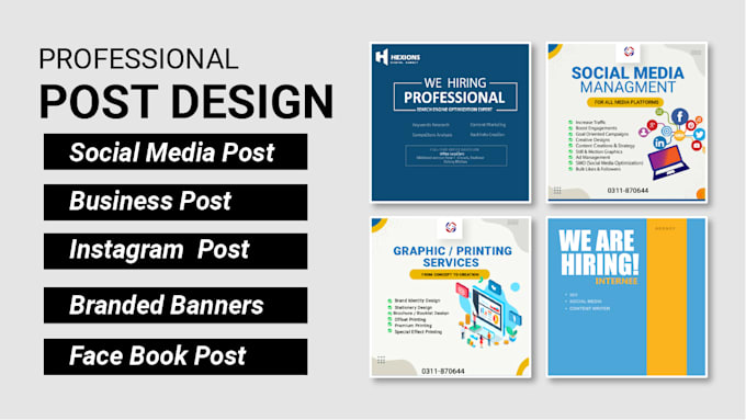Create an amazing professional post design social media post etc by ...
