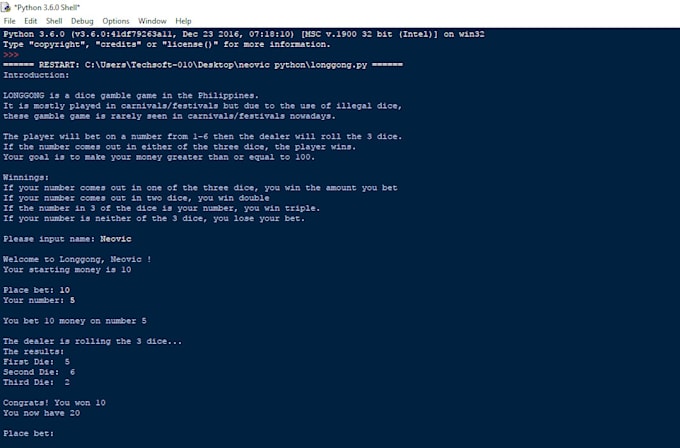 Create you a command line text based game in python by Iiccyy__ | Fiverr